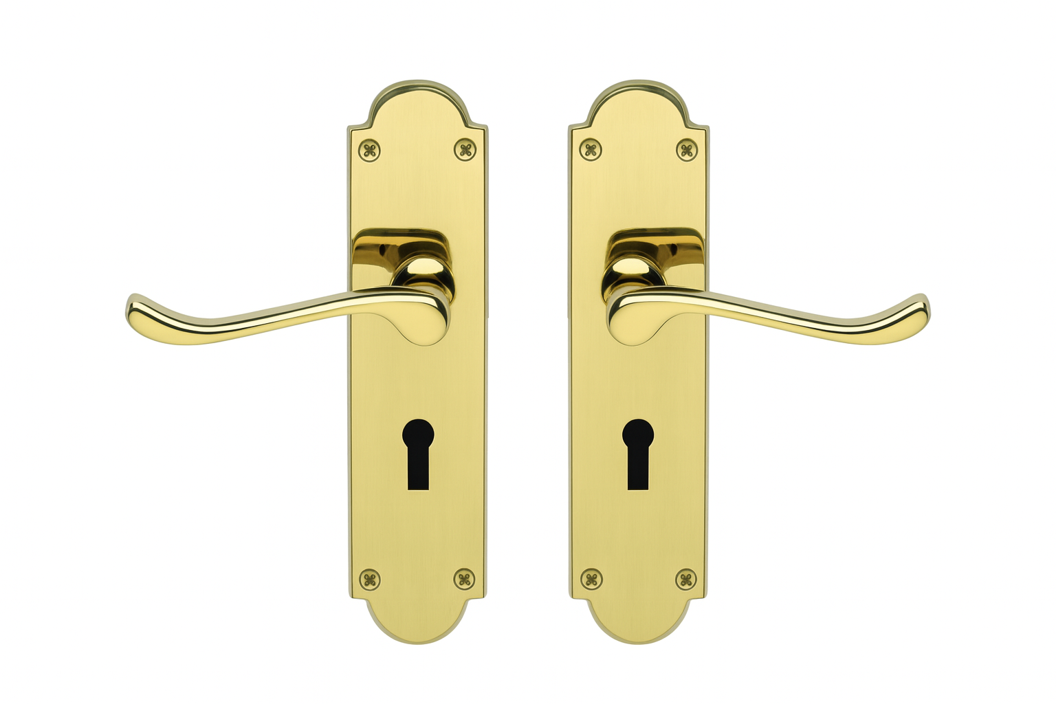 Heritage Lever Door Handles With Keyhole - Polished Brass NZ | Royal ...